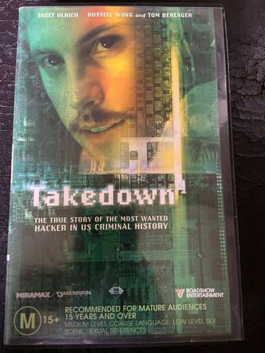 Takedown Ex-rental VHS video tape, HTF, 2000 Kevin mitnick computer ...