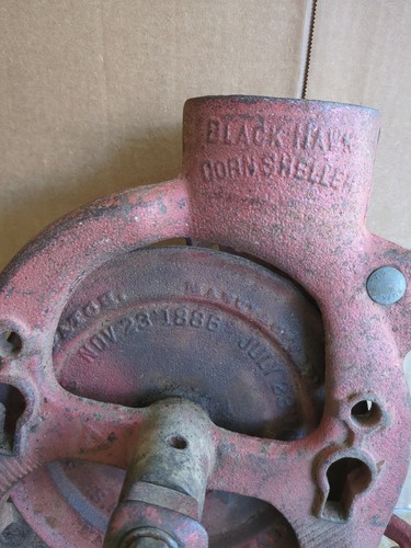 Antique 1886 BLACK HAWK Corn Sheller Cast Iron A. H. Patch Clarksville ...