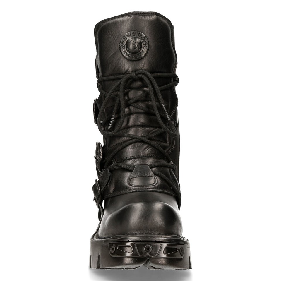NewRock M.391-S18 Black Boots Metallic Reactor Punk Goth Rock Biker ...