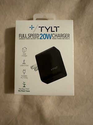 USB-C TYLT Charger 20W Full Speed Wall Charger Foldable 4834P NEW | eBay