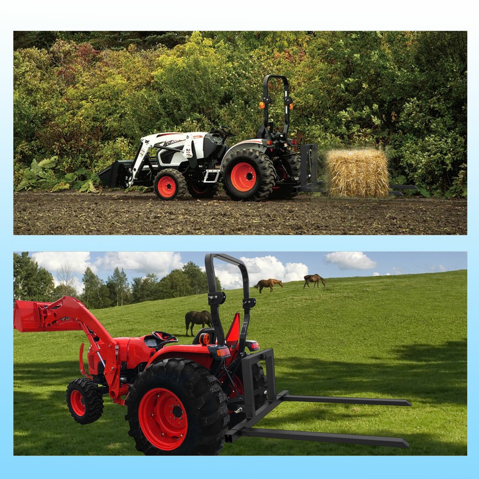 3 Point Hitch Pallet Fork Attachments for Category 1 Tractor Skid Steer ...