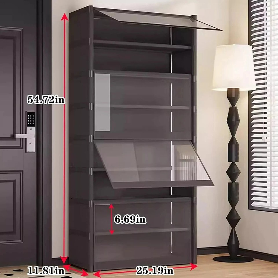 Shoe Rack 9 Layers 8 Shelf Shoes Standing Cabinet Storage with ...