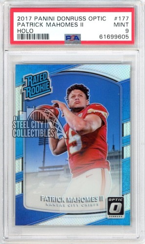 Patrick Mahomes 2017 Panini Donruss Optic Holo Rated Rookie Card #177 ...