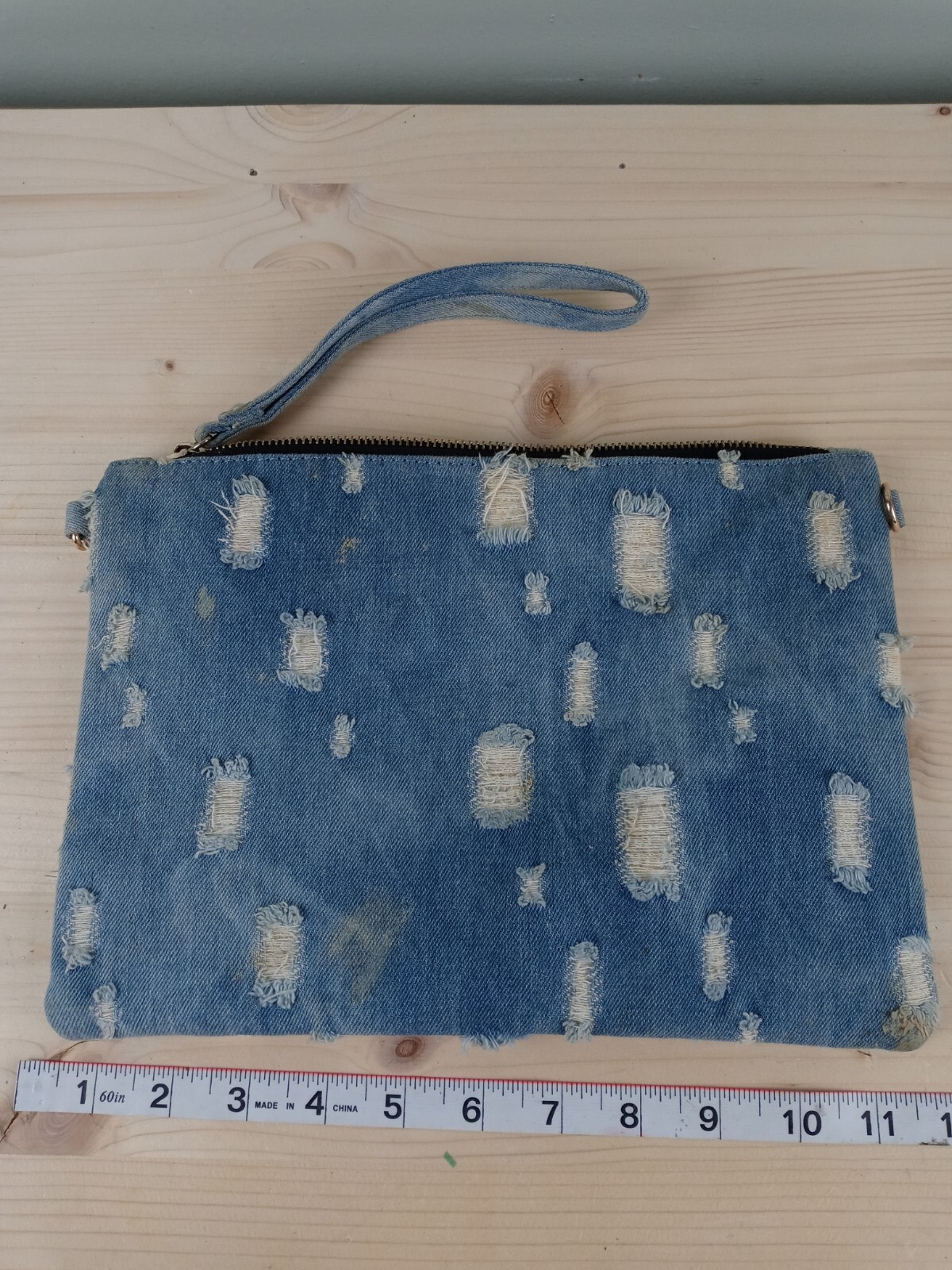 Denim Blue Jean POP! Clutch Wristlet Bag Purse Comic Distressed Ripped ...