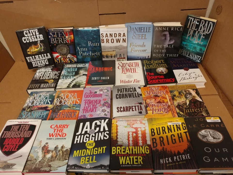 Lot of 10 LBS Hardcover FICTION Literature Thriller Romance MIX GENRE ...