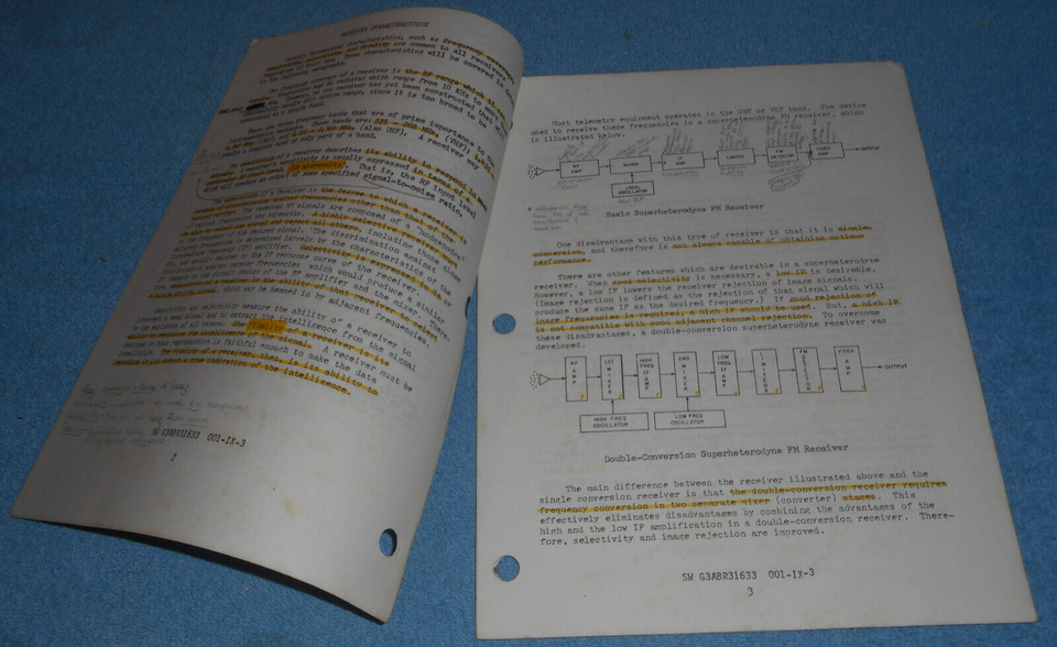 1979 US Air Force Technical Training Study Guide Booklet Telemetry ...