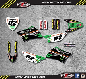 Custom graphics kit to fit Kawasaki KLX 110 - 2010 -2019 BURNOUT STYLE ...