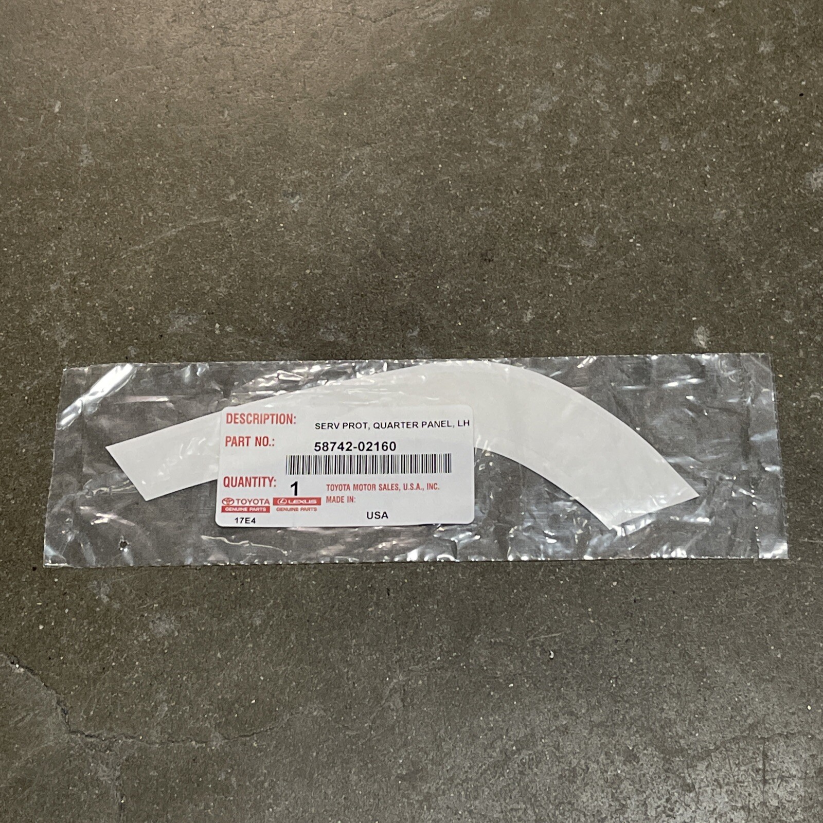 Toyota Corolla Serv Prot Quater Panel LH 58742-02160 | eBay