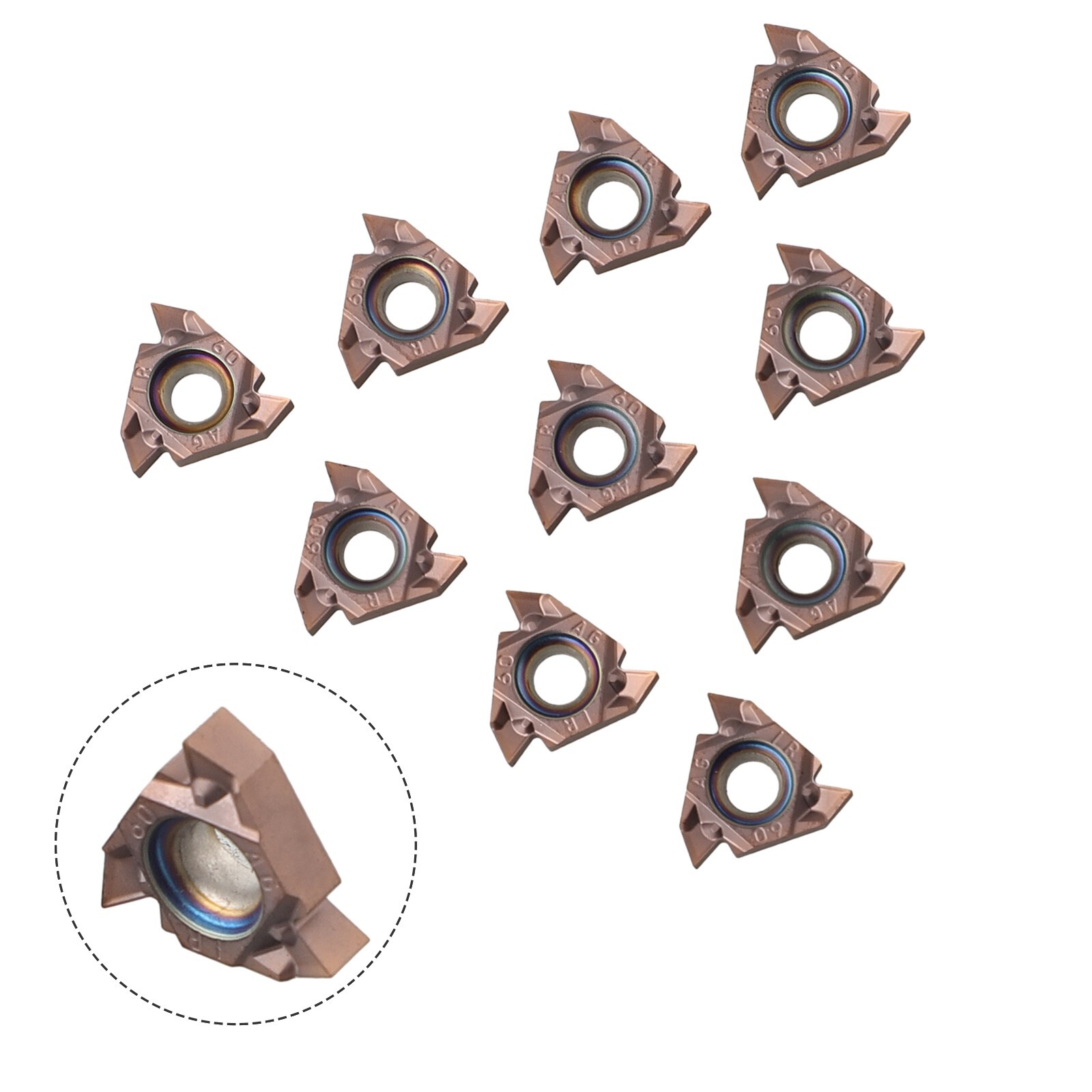 10pcs 16IR AG60S Carbide Inserts Threading Turning Cutting Tool Insert ...