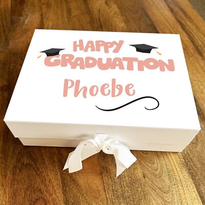Peach Text Graduate Caps Graduation Congratulations Personalised Hamper ...