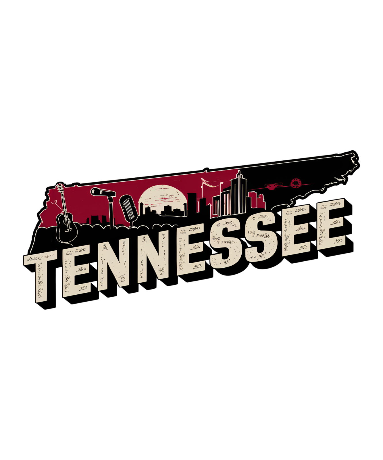 Tennessee State Sticker 3" Pride USA Farmland Home Country Retro ...