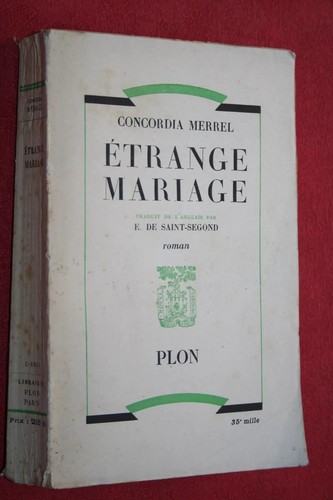 ETRANGE MARIAGE par CONCORDIA MERREL | eBay