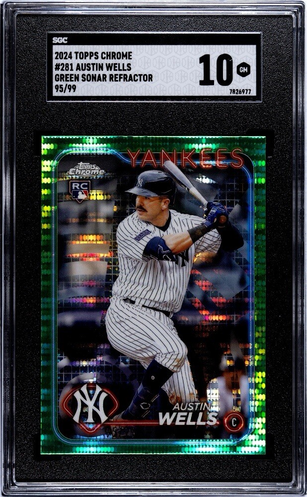2024 Topps Chrome - Green Sonar Refractor #281 Austin Wells /99 (RC) | eBay