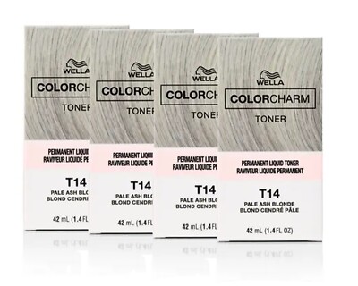Wella Color Charm Permanent Liquid Toners T14 Pale Ash Blonde 1.4 oz ...