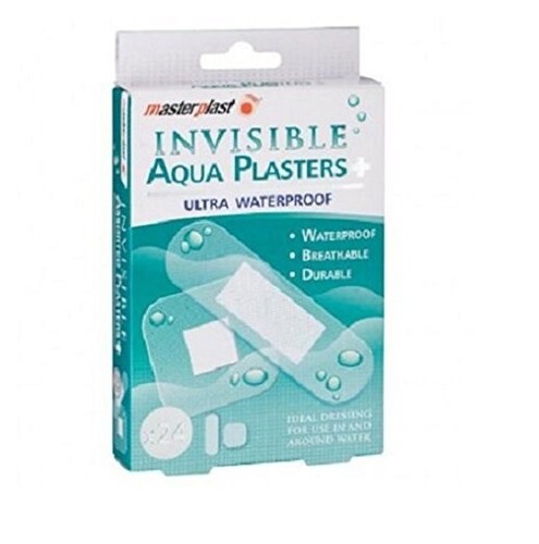 Masterplast 24 Invisible Aqua Plasters Ultra Waterproof Plaster - Cuts ...