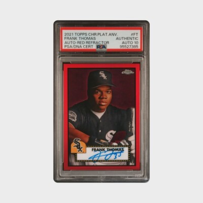 2021 Topps Chrome Platinum Frank Thomas Auto Red Refractor 5/5 PSA 10 ...