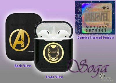 GENUINE OFFICIAL MARVEL AVENGERS IRON MAN AIRPOD HARD CASE BLACK FAST ...