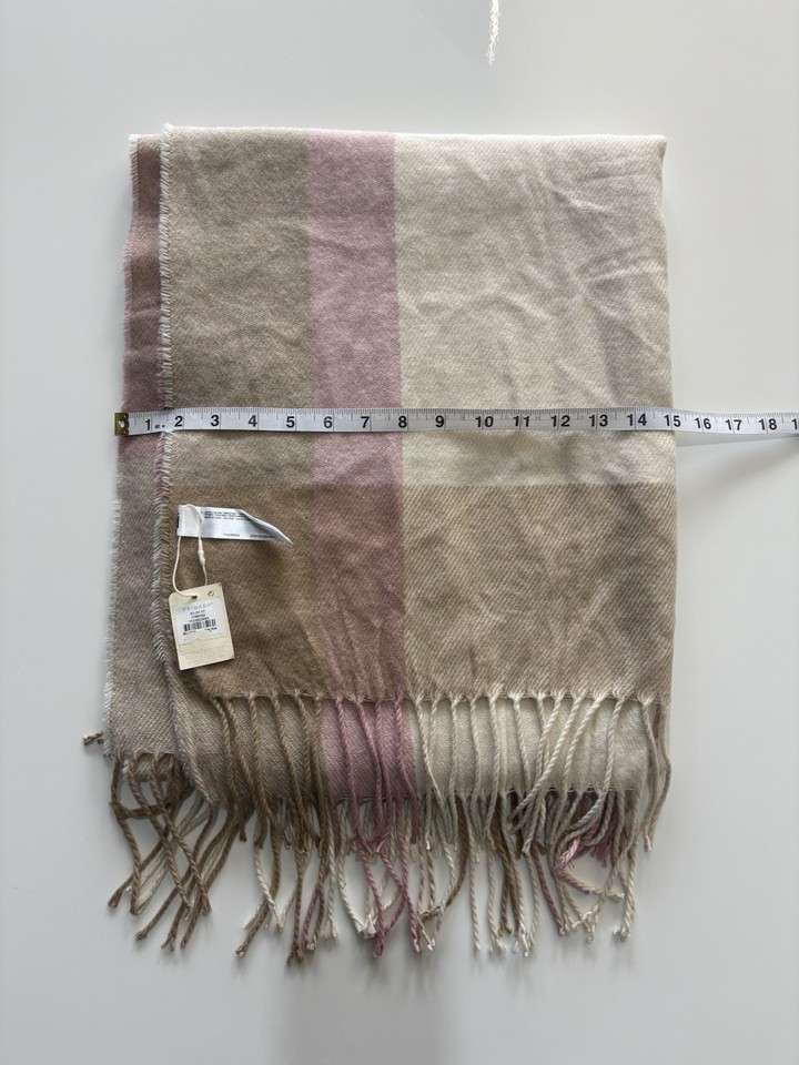 Primark Large Check Blanket Scarf BNWT – Soft Neutral Beige Pink ...