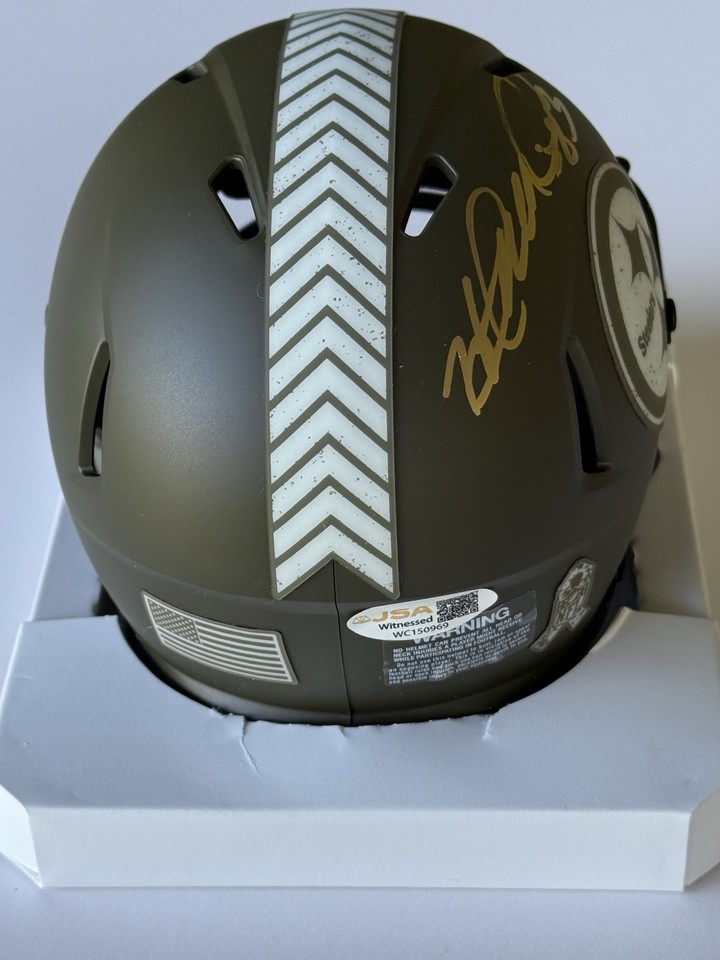 Heath Miller Pittsburgh Steelers SIGNED Salute To Service Mini Helmet ...