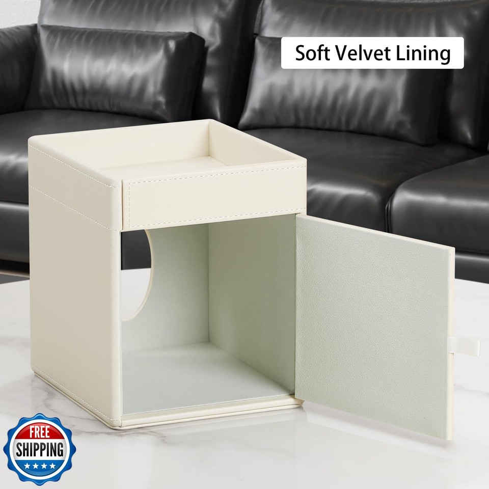 Cretkhp Tissue Box Cover, PU Leather Square Tissue Box Holder wit | eBay UK