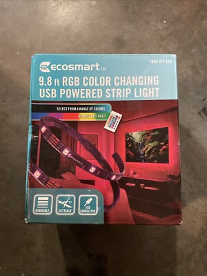 EcoSmart RGB Color Changing USB Powered Strip Light 9.8' 1009517630 | eBay