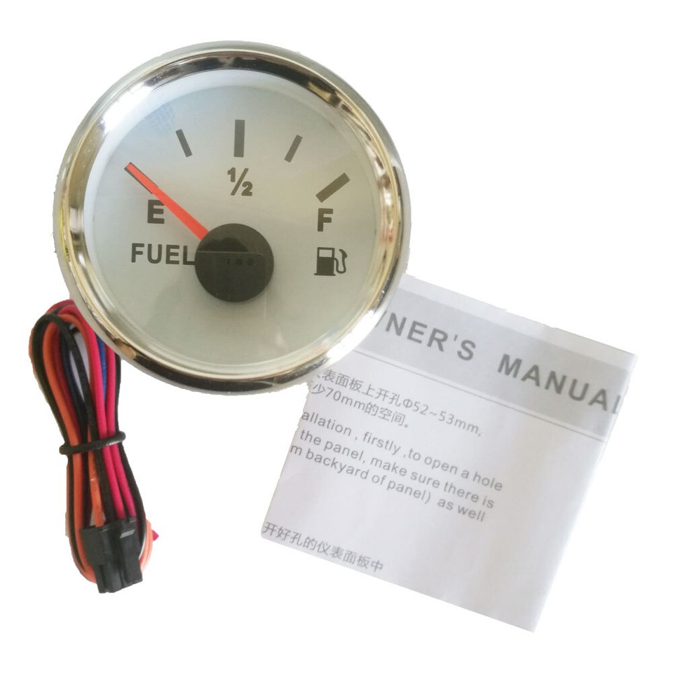 52mm Fuel Level Gauge with Sender 0-90ohms Fuel Sensor Unit Waterproof ...