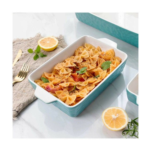 3pcs Rectangular Baking Pan Ceramic Glaze Dish Cooking Cake Kitchen ...