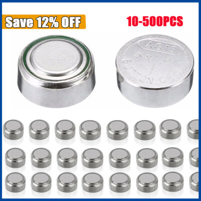 LR44 AG13 Cell Coin Watches Battery 1.5V L1154 357 SR44 Alkaline Button ...