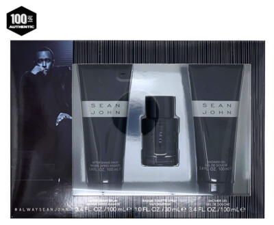 Sean John Cologne - 3 pc Gift Set for Men -1.0 oz EDT Sp+3.4 oz S/L+ASB ...