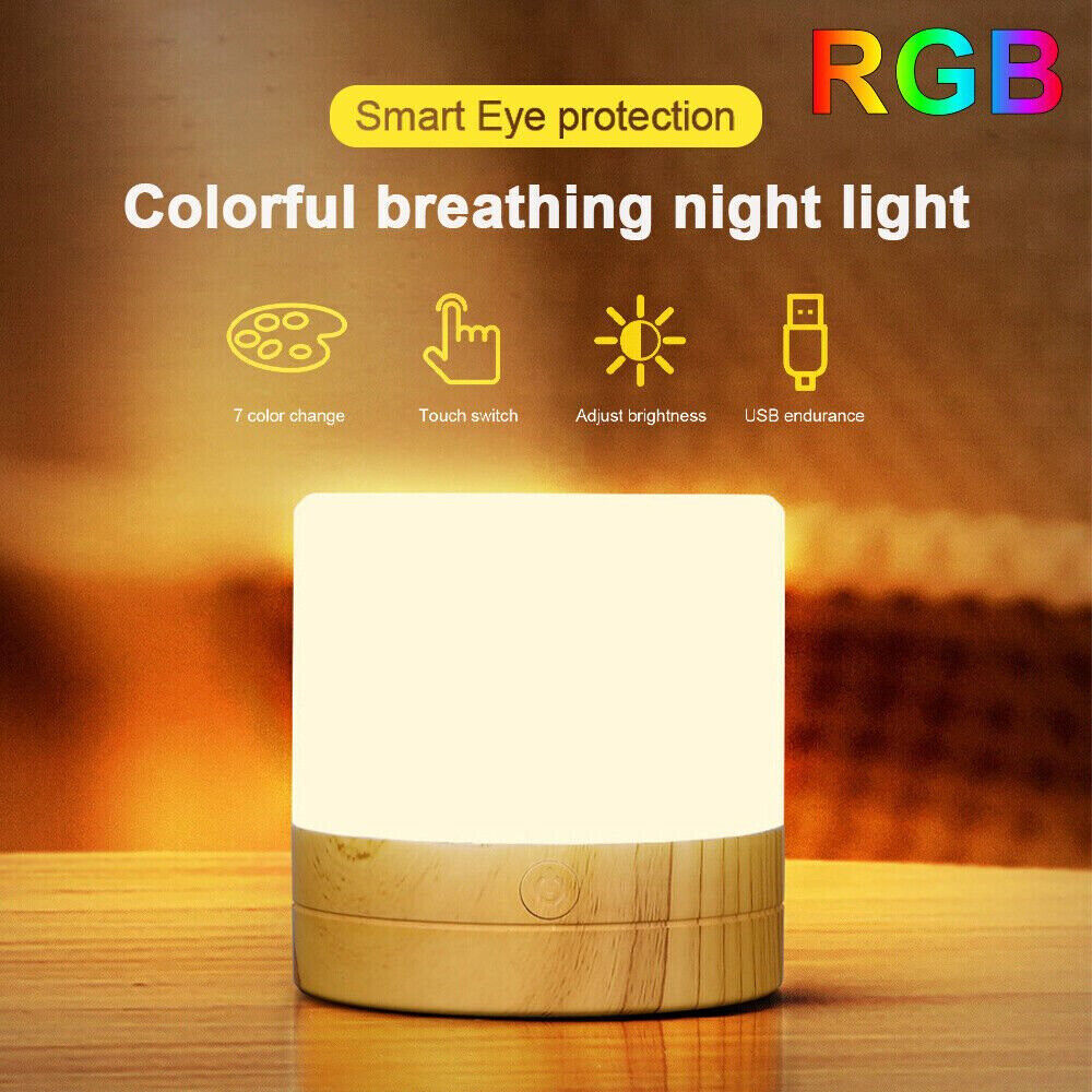 7 Colours LED Touch Night Light USB Rechargeable Bedside Table Lamp Dimmable UK | eBay UK