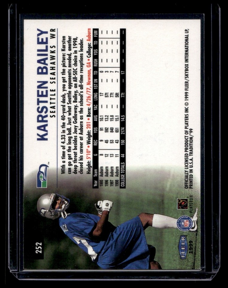 1999 Fleer Tradition #252 Autographed Karsten Bailey Trading Card | eBay