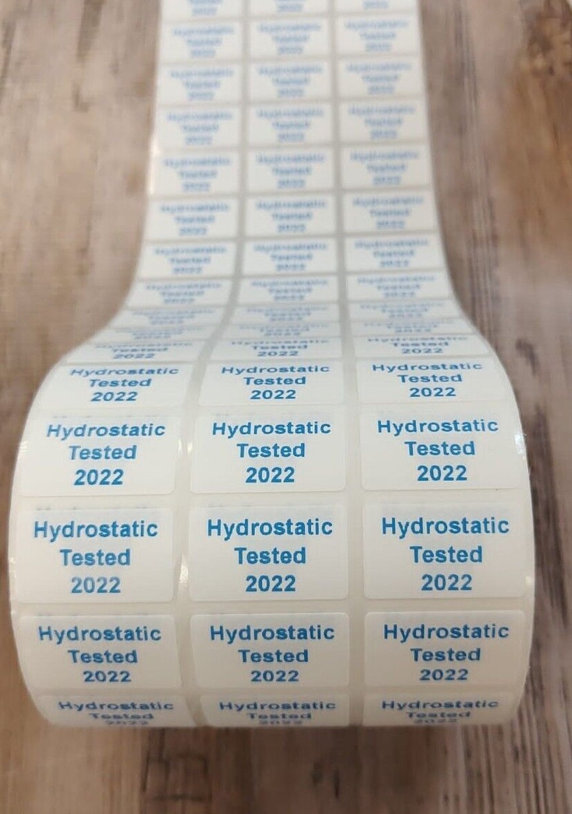 FIRE EXTINGUISHER HYDROSTATIC TESTED 2022 Blue LABELS/STICKERS VINYL X ...