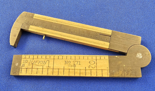 Vintage Lufkin 6 inch Boxwood and Brass FOLDING RULER Made in Canada no ...