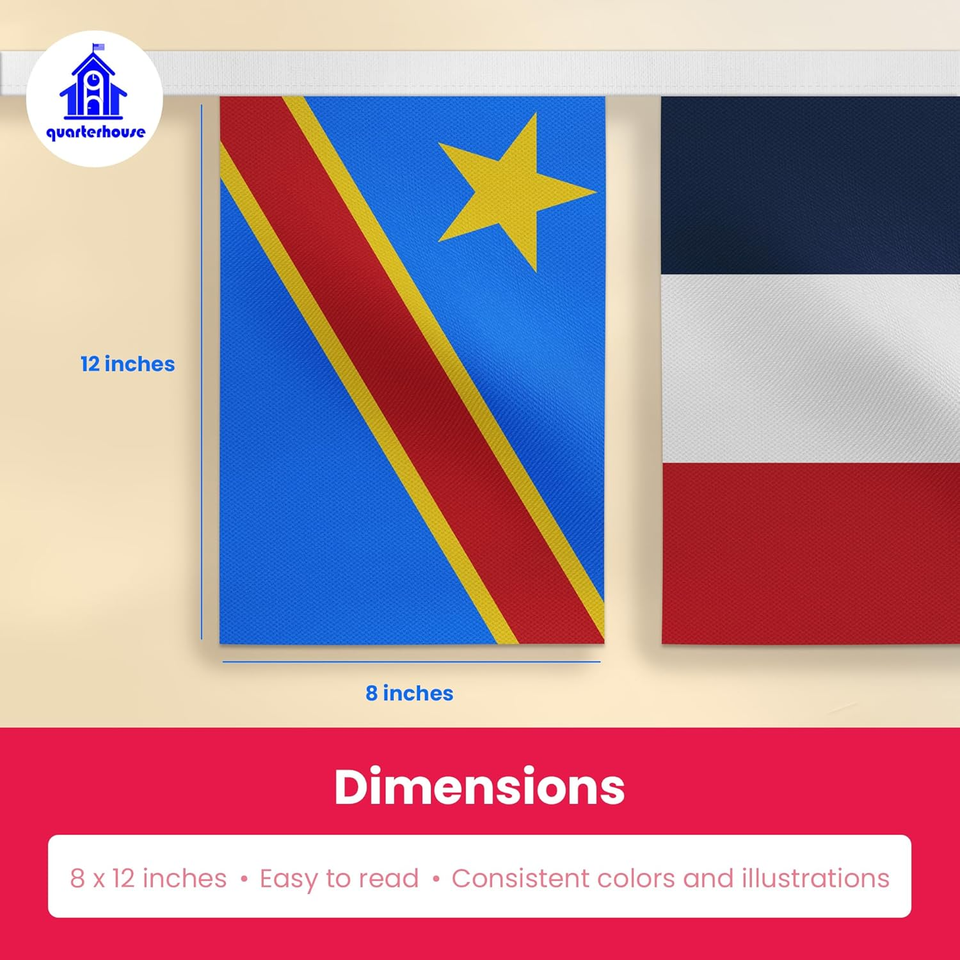 29 French Language Country Flags - 29 Flags per Bunting, Polyester ...