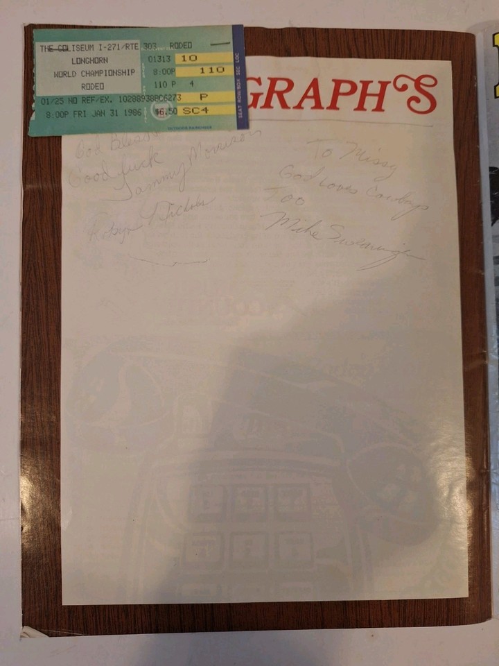 1985 Longhorn World Championship Rodeo Book Signed Multiple Times W ...
