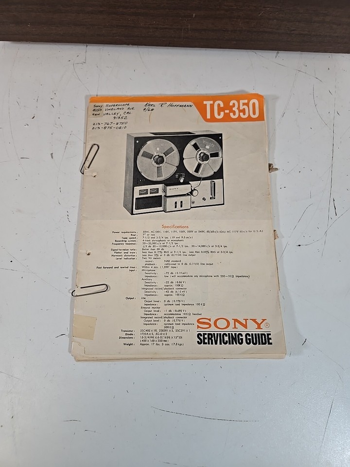 VTG Sony TC-350 Reel-to-reel Player Recorder Stereo Phonic Solid State ...