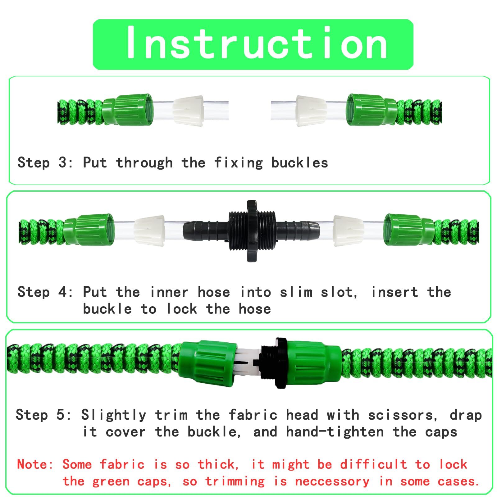 3 Sets Expandable Garden Hose Repair Kit Dual-Channel Hose Female Male ...