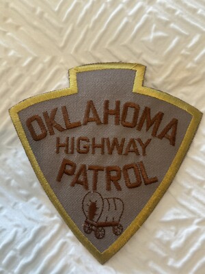 circa 1960's Oklahoma Highway Patrol patch - old style cheesecloth back ...