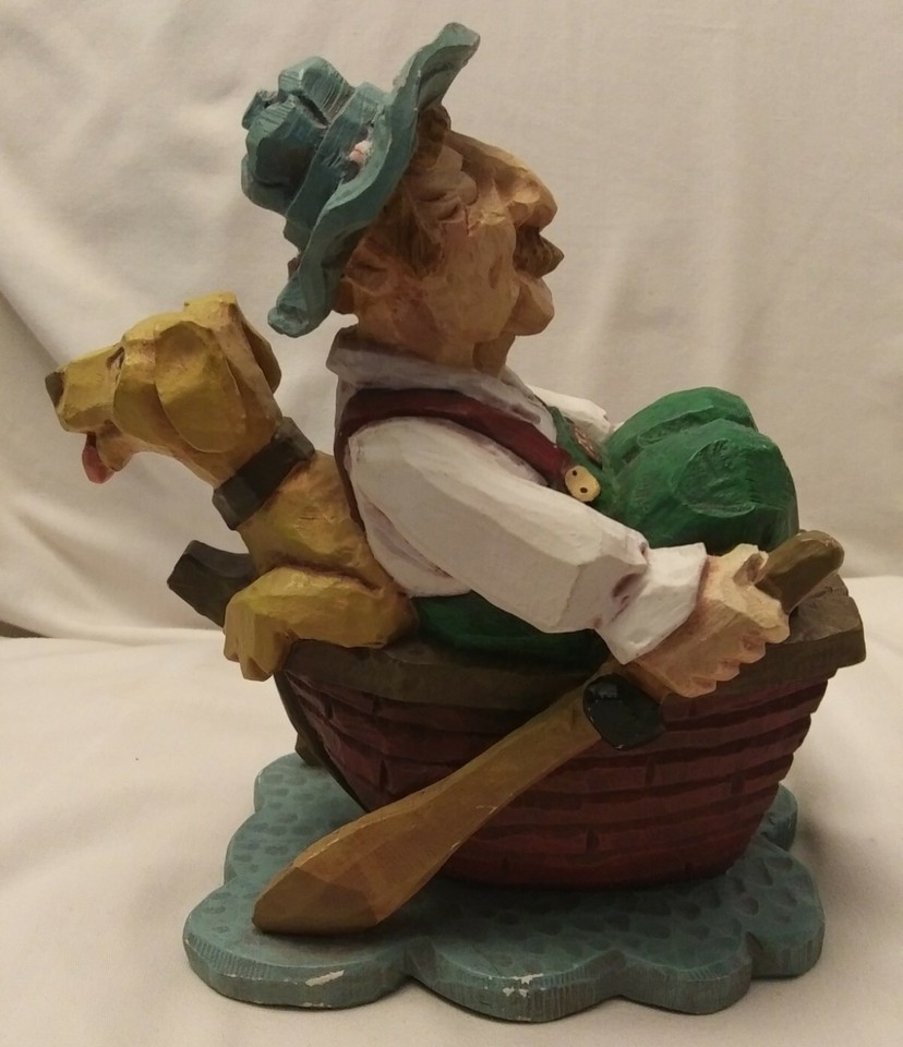 Vintage David Frykman 1999 THE FISHERMAN Figurine DF3706 Dog Old Man ...