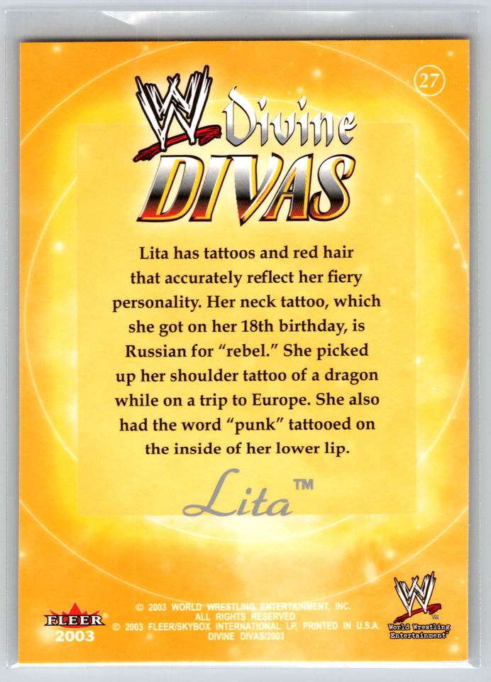 Lita 2003 Fleer WWE Divine Divas Base Set Card #27 | eBay
