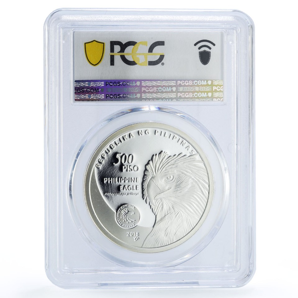 Philippines 500 piso BSP Central Bank Eagle Bird PL68 PCGS silver coin ...