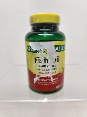 Spring Valley Fish Oil Softgels, 1000 Mg, 330 Mg Omega-3 60 Ct, EXP: 10 ...