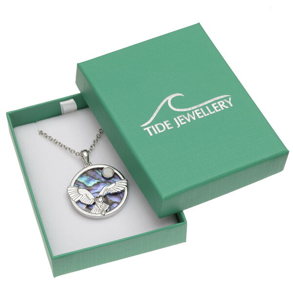 Barn Owl Moon Pendant Necklace Paua Abalone Shell Fashion Jewellery ...