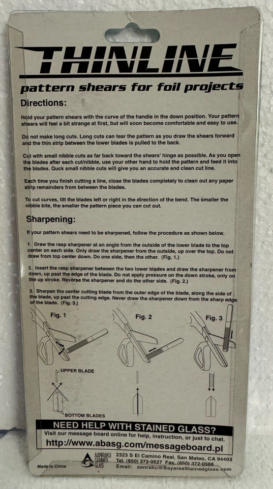 Thinline Aanraku Stained Glass Pattern Shears File Foil Projects | eBay