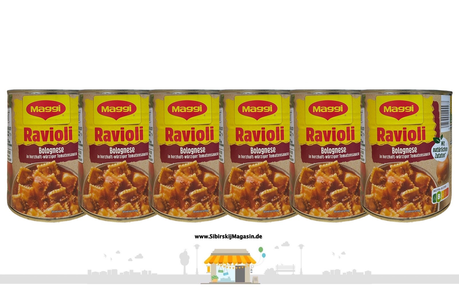 Maggi Ravioli Bolognese herzhaft würziger Tomatensauce 6x800g Dosen ...
