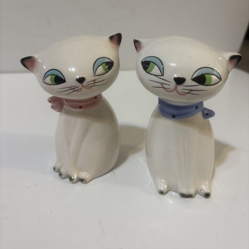 Vintage Holt Howard Cat Salt Pepper Shakers Cozy Kittens Siamese Japan ...