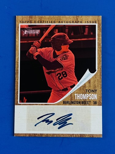 2011 Topps Heritage Minor Tony Thompson Red Tint Auto Card #RA-TTH; #d ...