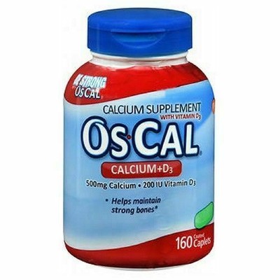 NEW Os-Cal Calcium 500 mg+D3 200 IU Supplement 160 Caplets SEALED EXP ...