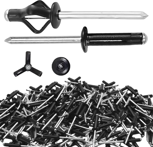 Black Tri-Fold Rivets 60Pcs 3/16" X 1" - Heavy Duty Aluminum Pop ...