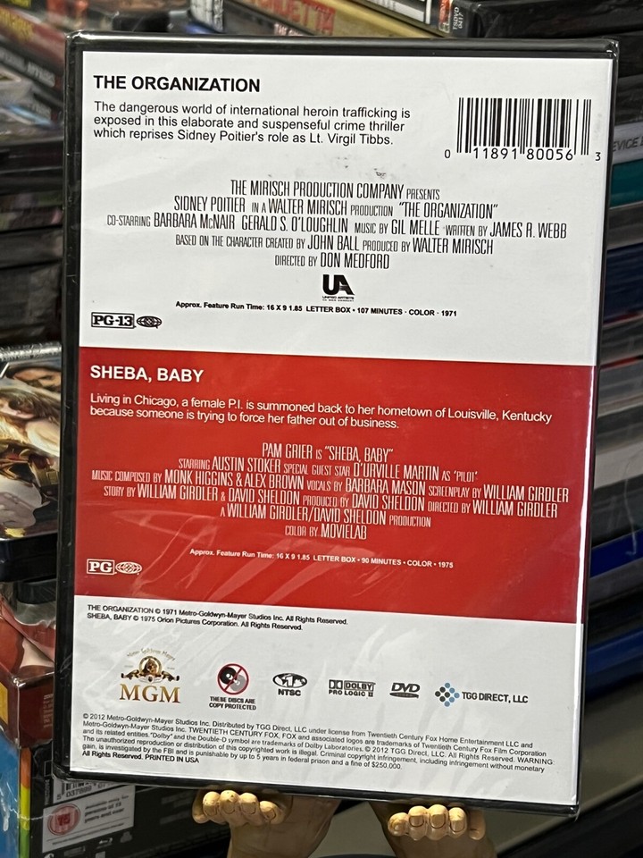 The Organization / Sheba, Baby (DVD) Sidney Poitier, Pam Grier, BRAND ...